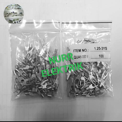 Jual Skun Y Skun Garpu Polos 1,5 mm Y 1,25-3 / Y 1,25-4 GOOD quality ( 100 pcs ) Kabel - Y 1,25 ...