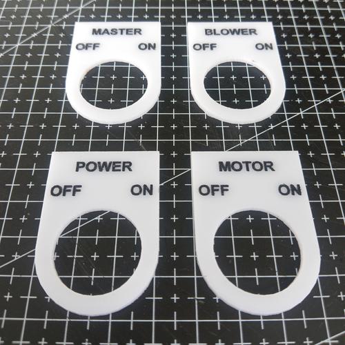 Jual Name Tag Panel Listrik 22mm Custom Label Acrylic Pilot Lamp Push ...