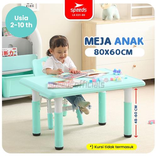 Promo SPEEDS Meja Belajar Anak Rectangular HDPE Kids Table Meja Table ...