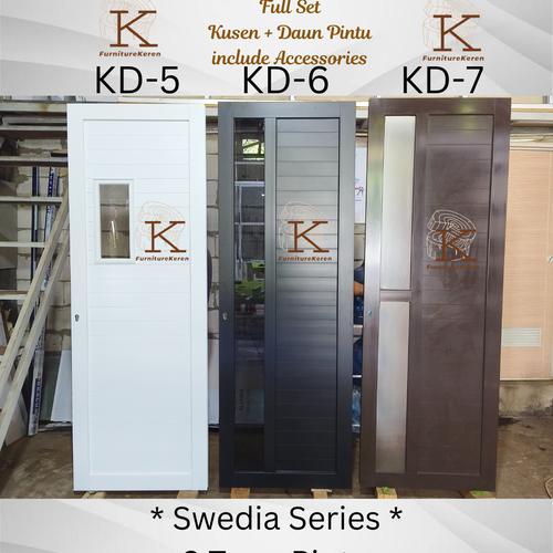 Jual Pintu Aluminium Variasi Kaca 80 x 210 full set Swedia Series ...