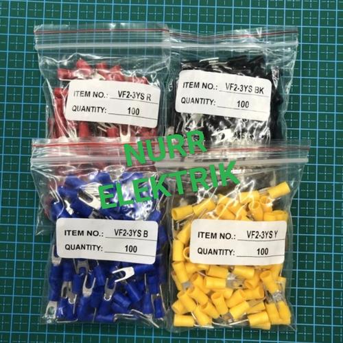 Jual Skun Y Skun Garpu Skun Kabel 2,5mm Y 2,5-3 / Y 2,5-4 GOOD quality ( 100 pcs ) - Kuning, Y 2 ...