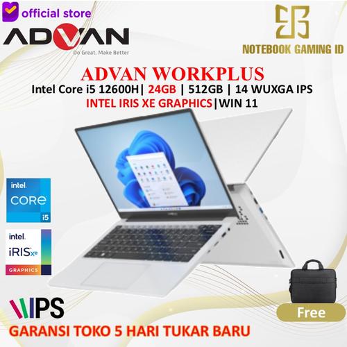 Promo ADVAN WORKPLUS I5 12600H 24GB 512GB W11 14.0WUXGA 1Y SLV Cicil 0% ...
