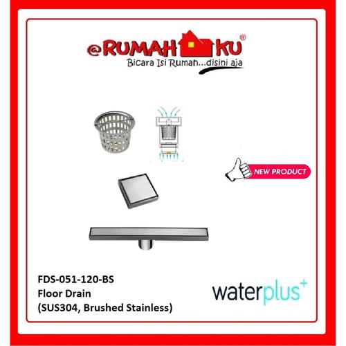 Promo Floor Drain WATERPLUS FDS 051 120 BS SUS304 Brushed Stainless 1200x55mm Cicil 0% 3x ...