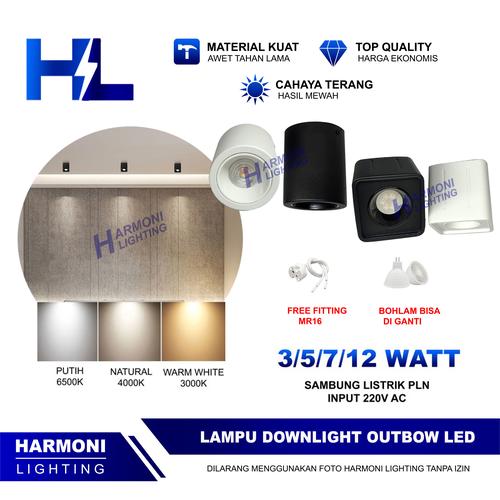 Jual Lampu Sorot LED 3W 5W 7W Downlight Outbow 3/5/7 Watt Spotlight ...