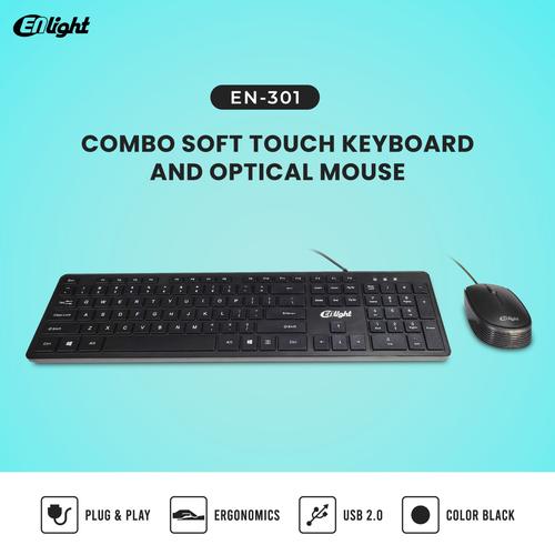 Jual Mouse Keyboard Enlight EN-301 Combo Soft Touch Keyboard and ...