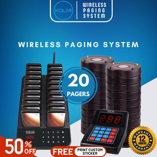 Promo KOLMI Wireless Calling Paging System Restaurant Pager Wireless ...