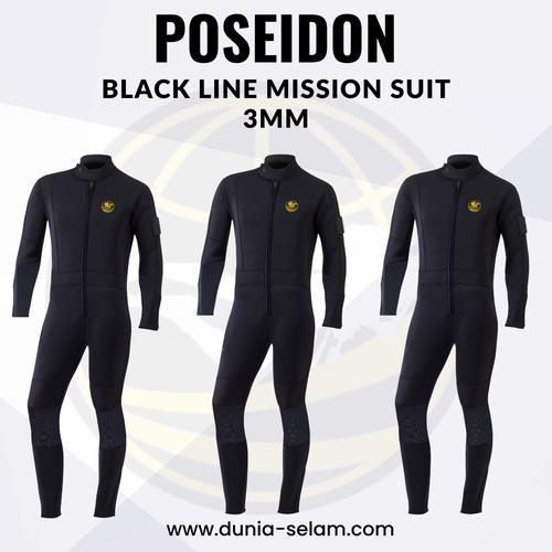 Jual Poseidon Black Line Mission Suit wetsuit - baju selam 3mm 1.5mm 1 ...