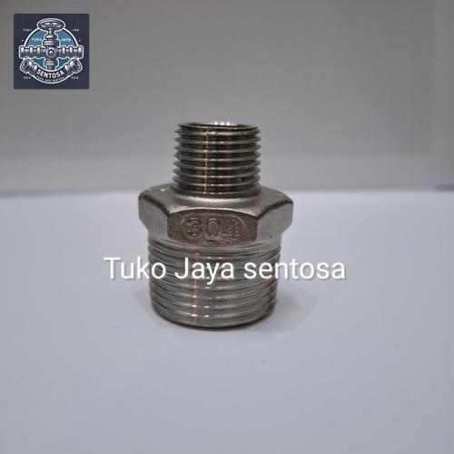 Jual Double nepel reducer stainless 1/2" x 3/8" inch / Vlok sok nepel ...
