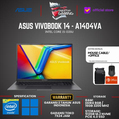 Promo ASUS Vivobook 14 A1404VA 14" Core i5-1335U 8GB SSD 512GB IPS ...