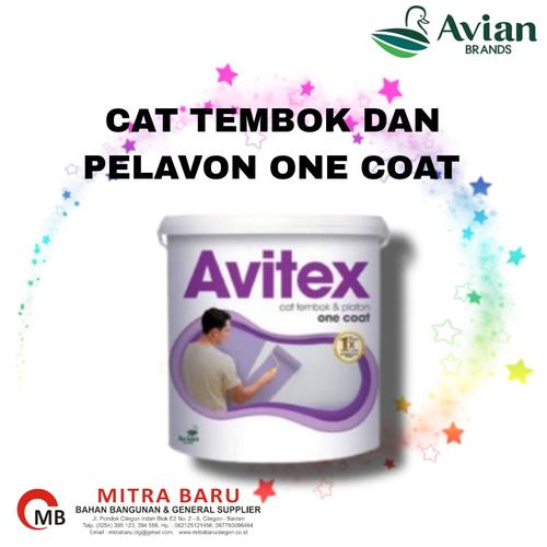 Jual Cat Tembok Dan Pelavon Avitex Onecoat Emulsion Super White / Cat ...