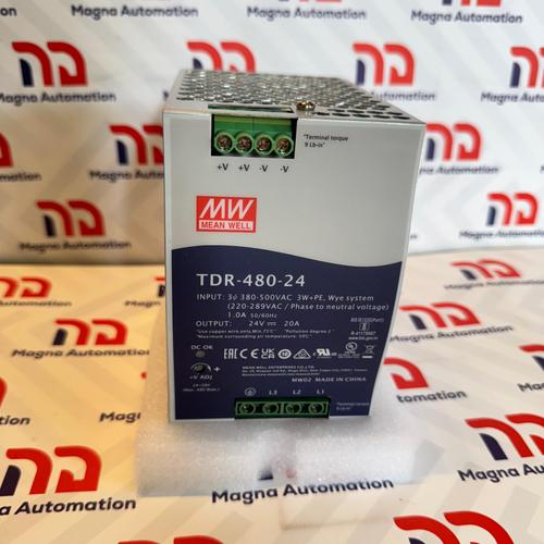 Jual MEANWELL TDR-480-24 TDR-480-3 PHASE 380V 24V DC 20A MEAN WELL ...
