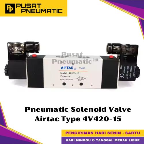 Jual 4V420-15 Pneumatic Solenoid Valve Airtac 4V 420-15 Selenoid Valve Switch Airtac 5/2 Way ...