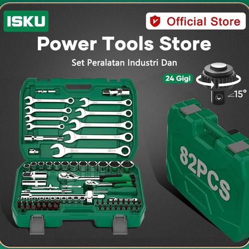 Jual New ISKU Tool Kit Set 82pcs Kunci Shock Set Termasuk Kunci Ring ...