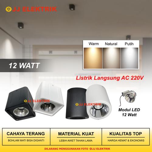 Jual Lampu Downlight Sorot LED Outbow Plafon Spotlight 12 Watt 12W COB - Kotak Putih, 12W ...