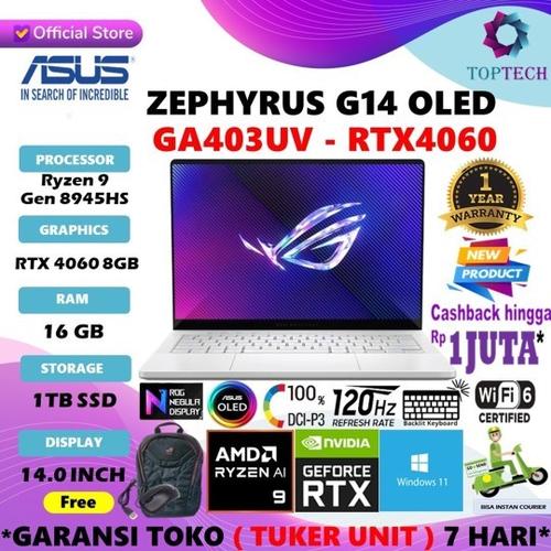 Promo ASUS Zephyrus G14 OLED GA403UV Ryzen 9 8945HS 16GB 1T RTX4060 8GB ...