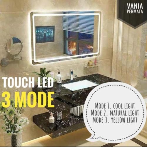 Jual Cermin Led Touch Screen 3 Warna Kaca Toilet Wastafel Kamar Mandi ...