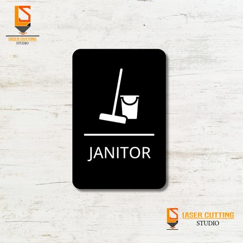 Jual Sign Akrilik Janitor Papan signage Janitor - Kota Bandung - Laser ...