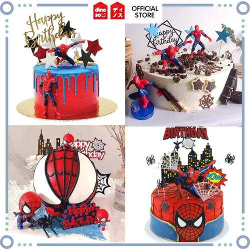 Jual DINOSO Cake Topper Motif Spiderman Captain America Tusukan Cup ...