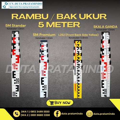 Jual Rambu/Bak Ukur 5m/Mistar ukur/Aluminium levelling staff 5 meter ...