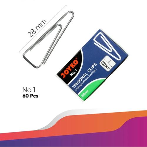 Jual JOYKO TRIGONAL CLIP NO 01 PAPER CLIP / PENJEPIT KERTAS NO 01 - Kab ...