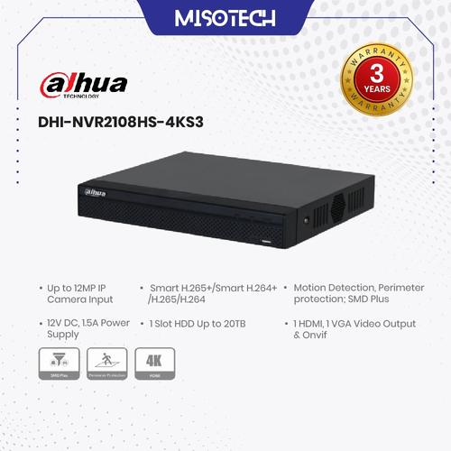 Jual Dahua DHI-NVR2108HS-4KS3 8 Channel NVR Non-PoE 4K 1 SATA H.265 SMD Plus IP Camera - Jakarta ...