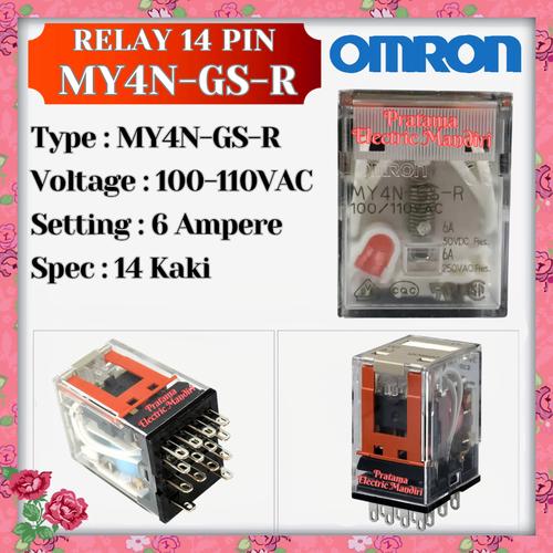 Jual OMRON RELAY MY4N MY4N-GS MY4N-GS-R 6A 14 KAKI 14 PIN 100-110V AC100-110 100-110VAC 100V ...