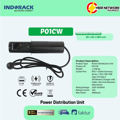 Jual Indorack Stop kontak colokan tanam meja power socket PDU- P01CW 1 ...