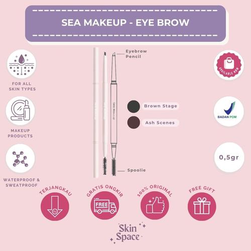 Jual SEA MAKEUP Browstage Micro Pencil 2in1 with Browstage and Spoolie ...