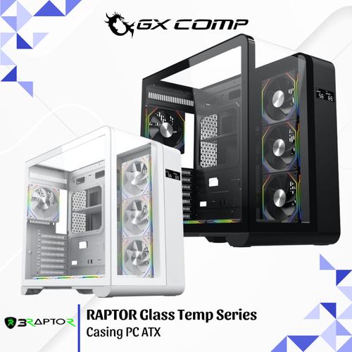 Promo Raptor Glass Temp Series Black / White Free 3 Fan RGB - Casing PC ...
