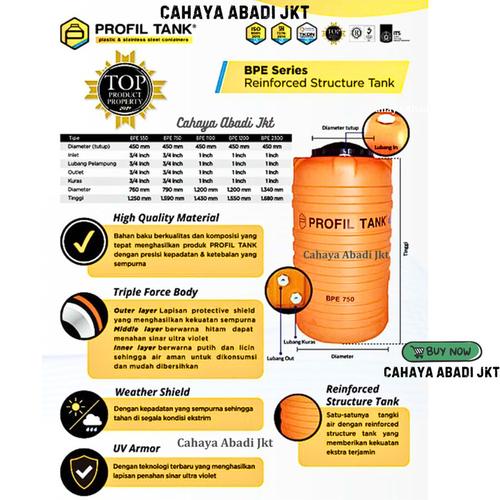 Jual Tanki / Tandon Air Profil Tank BPE 700 liter / Toren BPE 700liter ...