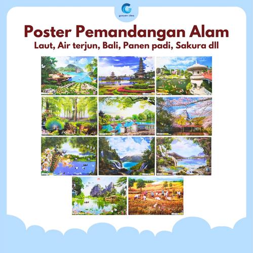 Jual Poster Pemandangan Alam Lukisan Aneka Motif - laut - Kota Surabaya ...