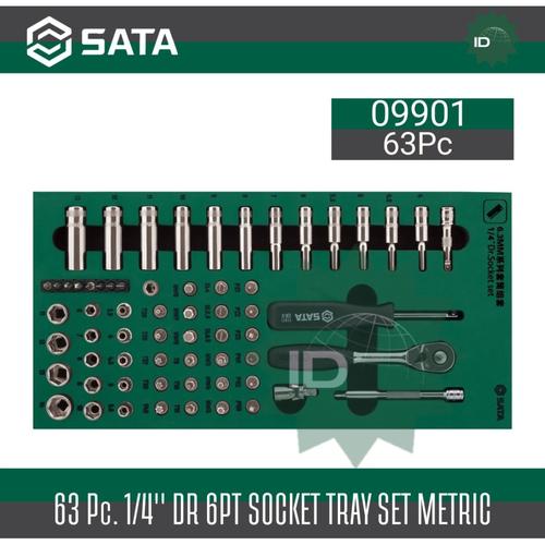 Promo SATA Kunci Socket Set 66 pcs 1/4 INCH Metric 6pt Tray Set 09901 ...