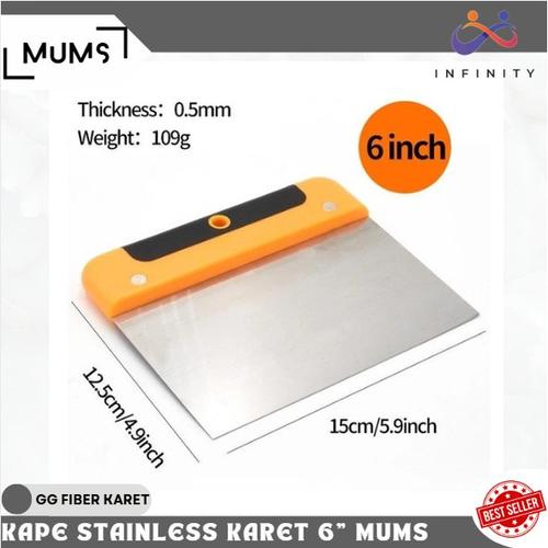 Jual Kapi Kape Skrap Gypsum Gipsum 6 inch 15 cm Stainless Gagang Karet Fiber Alat Dempul Plamir ...