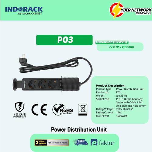 Jual Indorack Stop kontak colokan tanam meja power socket PDU - PDU 3 ...