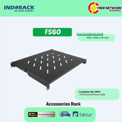 Jual INDORACK 19" Series, Fixed Shelf Depth 400mm : FS60 - Hitam - Kota Bandung - Cyber Networks ...