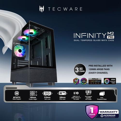 Promo CASING TECWARE INFINITY M2 Pro - Dual Tempered Glass mATX Case ...