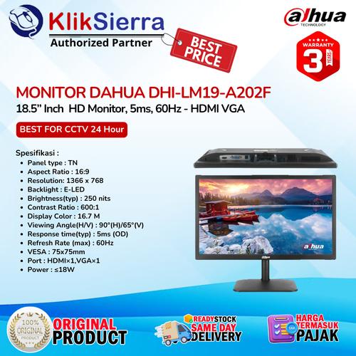 Jual DAHUA Monitor 19" LED DHI-LM19-B200A HDMI HD CCTV Garansi Resmi 2 Thn - 19" HD HDMI, GOSEND ...