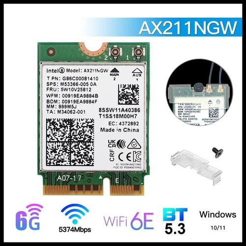 Jual Terbaru Wifi 6E Card Wireless 6 Intel Ax211 Bt 5.3 Ngff Cnvi ...