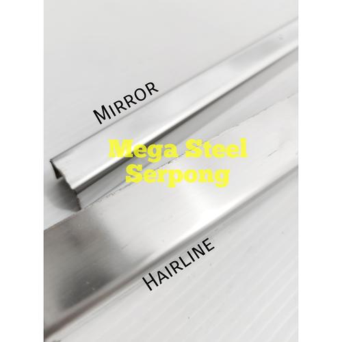 Jual List Lis U Stainless Steel MIRROR uk. 1 cm x 4 cm x 1 cm, Pjg 120 ...