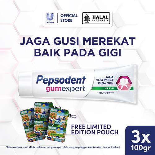 Jual Pepsodent Toothpaste Pasta Gigi Gum Expert Fresh 100gr isi 3 FREE ...