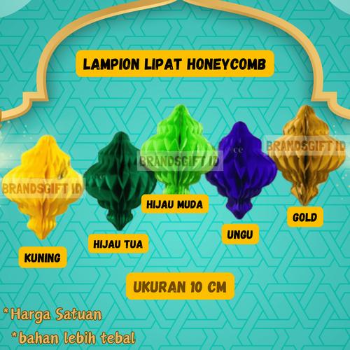 Jual JUMBO ISI 1 LAMPION LIPAT LENTERA HONEYCOMB LEBARAN / LAMPION ...