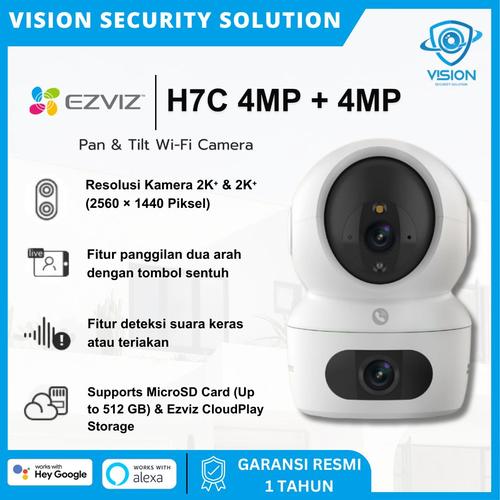 Promo Ezviz H7C Dual Lens 2K+ (4MP+4MP) CCTV Indoor Smart Home Wifi Pan ...