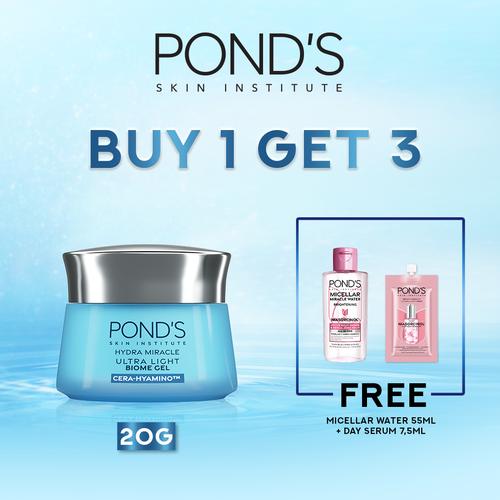 Jual Ponds Hydra Miracle Ultra Light Biome Gel - Hydrating Moisturizer ...