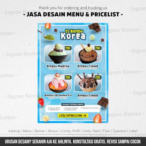 Jual Desain Menu Pricelist Katalog Daftar Harga Custom Profesional ...