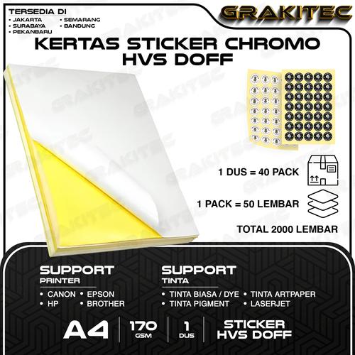 Jual Grakitec Kertas Sticker Chromo HVS Doff / Glossy A4 2000 Lembar ...