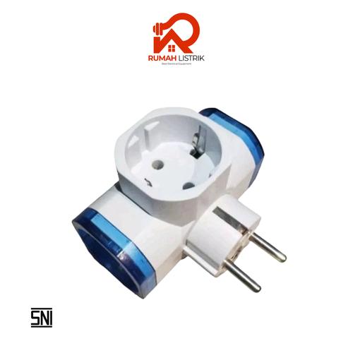 Promo Steker T Arde Cabang 3 Lubang Colokan Listrik Pin Kuningan SNI ST ...