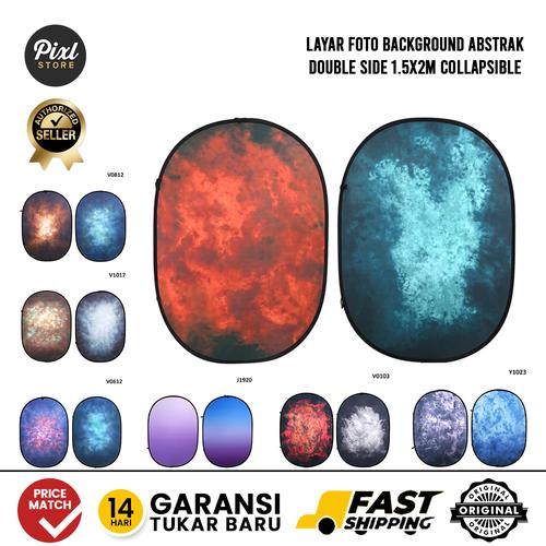 Jual Layar Foto Background Abstrak Double Side 1.5x2M Collapsible ...