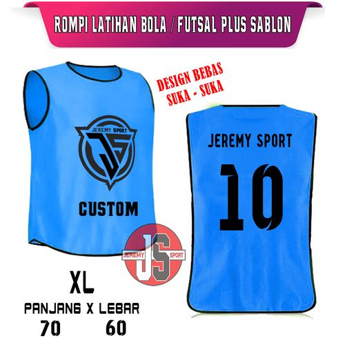 Jual Rompi Bola - Rompi Futsal Plus Sablon Depan Belakang 1 Warna ...