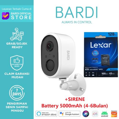 Promo BARDI Smart IP Camera Outdoor IP65 with Battery 5000mAh Night ...