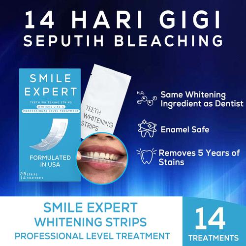 Jual PEMUTIH GIGI SMILE EXPERT WHITENING STRIPS - 1 box isi 14 pcs ...